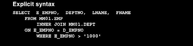 DB2 - Exemplos simples - SELECT INNER JOIN - Implícito e explícito ...