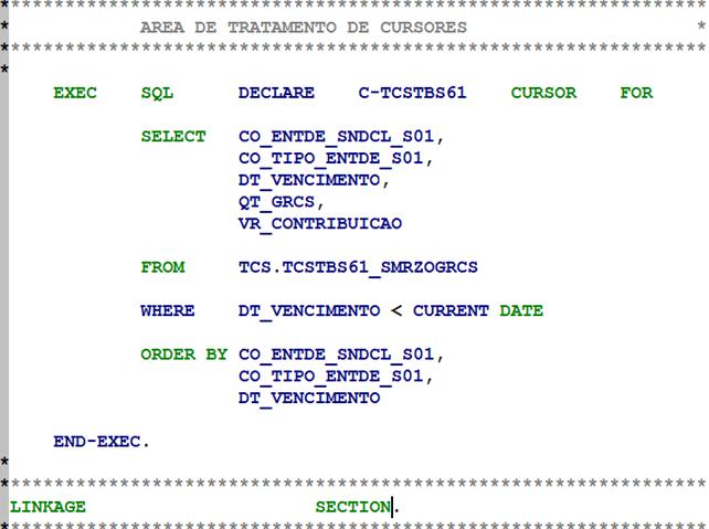 DB2 - Banco de dados - Declare Cursor - wwww.cadcobol.com